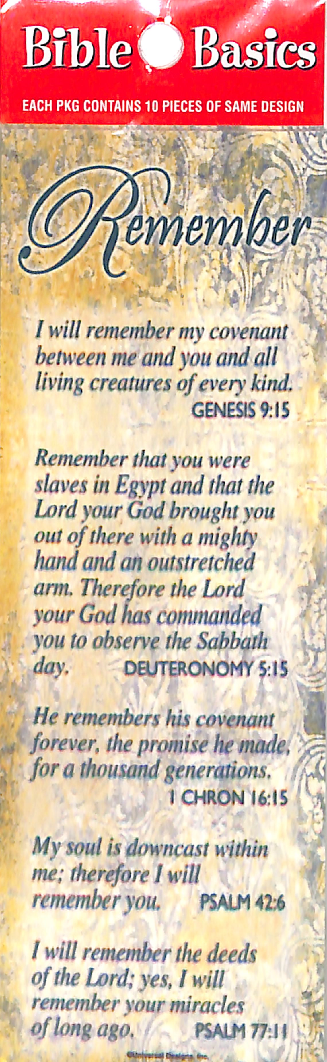 Remember , Various Scriptures (10 Pack) (Bible Basics Bookmark Series ...