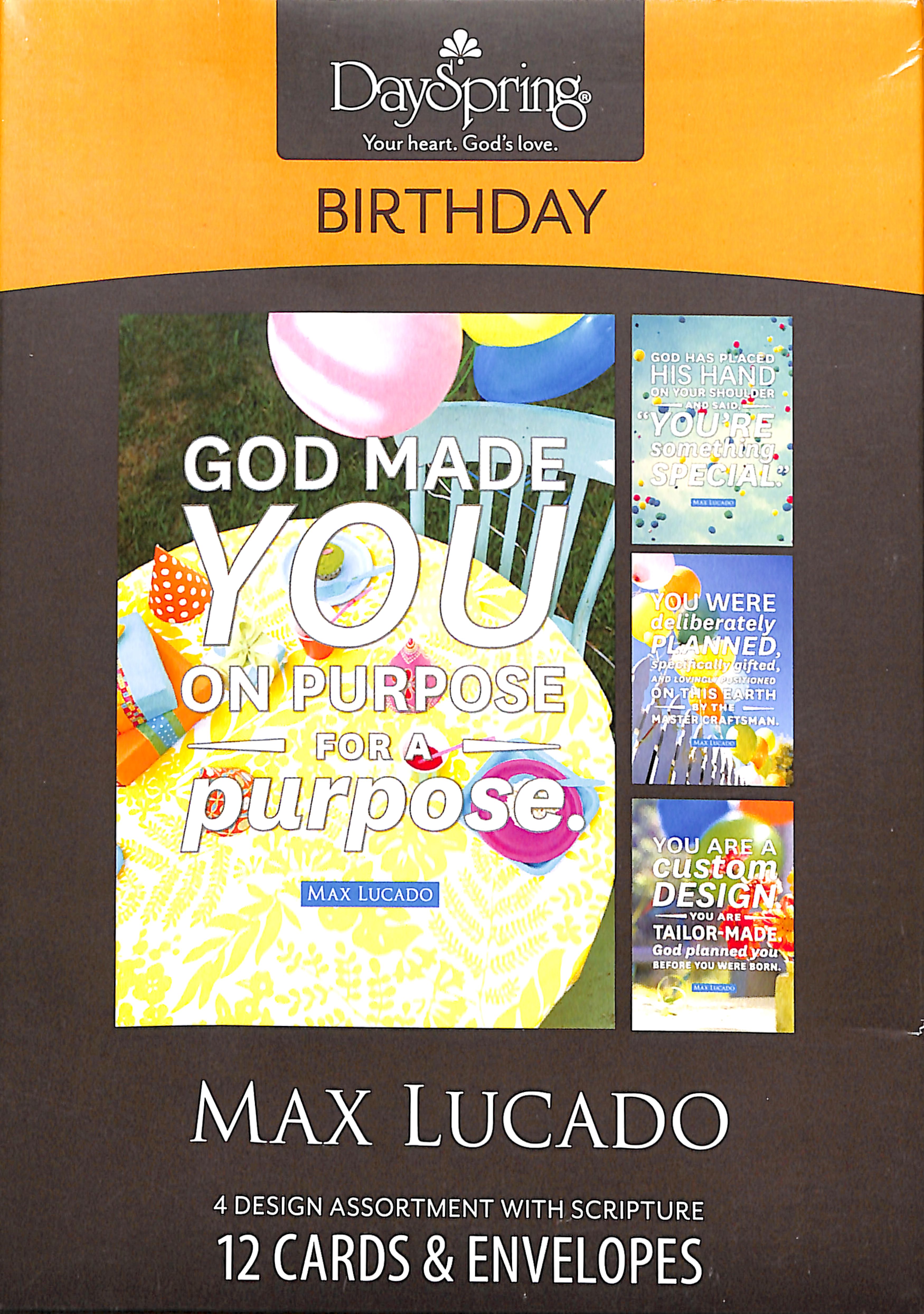 Boxed Cards Birthday: Max Lucado - God Made You on Purpose, For a ...