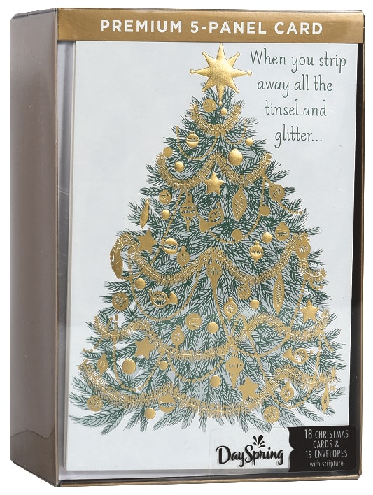 Christmas Boxed Cards: Five Panel Card Tree to Cross (John 14:6 Nasb ...