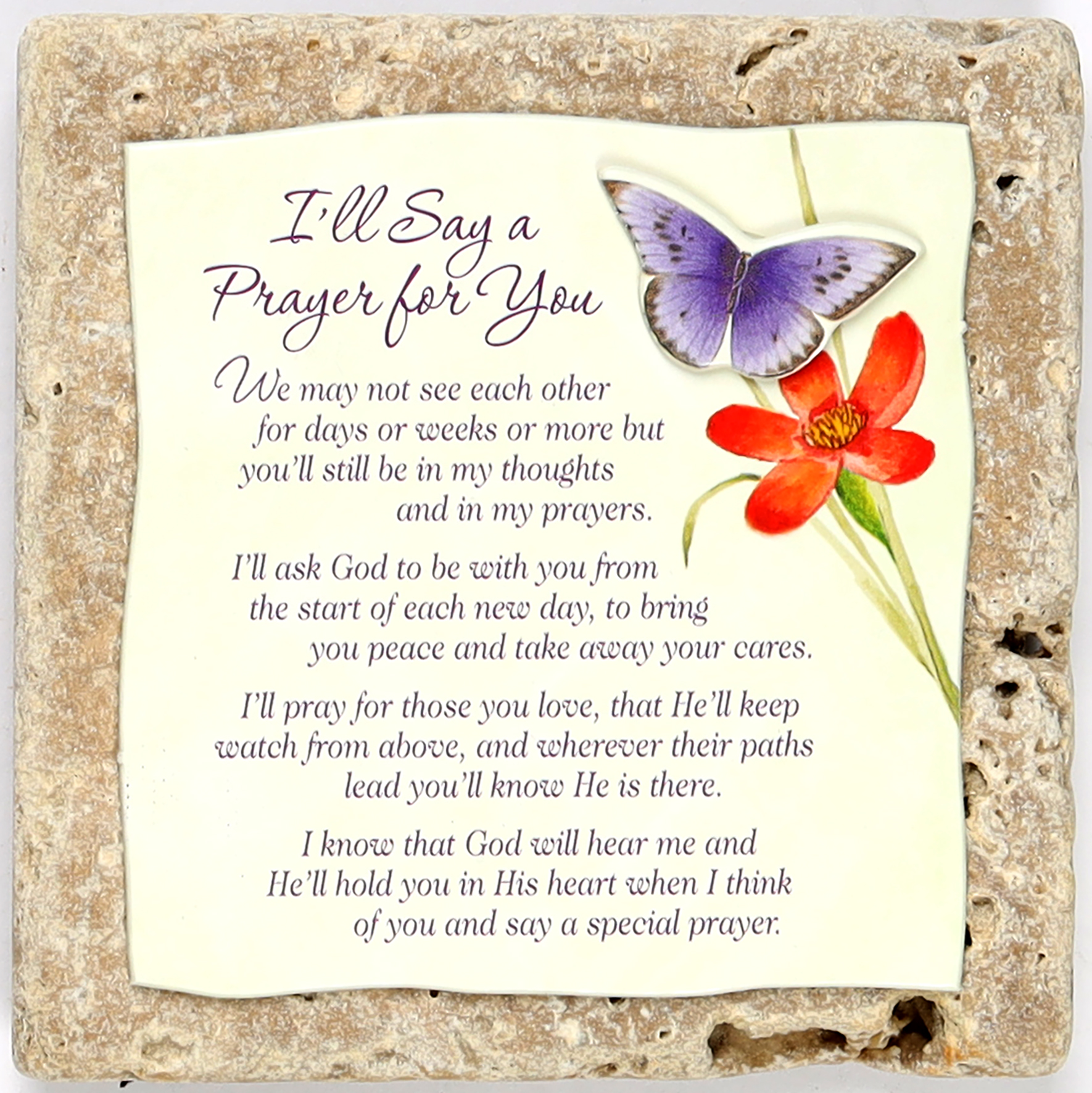 Sentiment Tile: I'll Say a Prayer For You, Butterfly (Ceramic) | Koorong