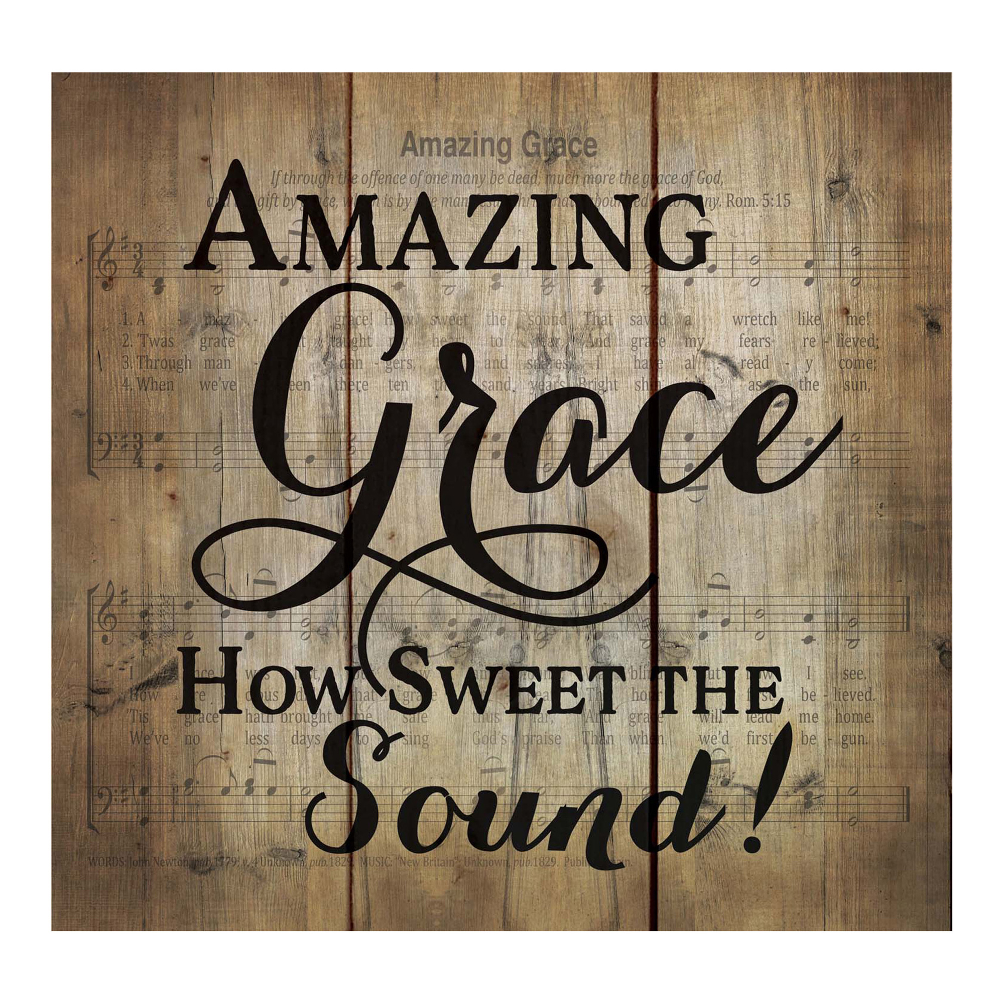 Wall Art: Amazing Grace (Pine Wood) | Koorong