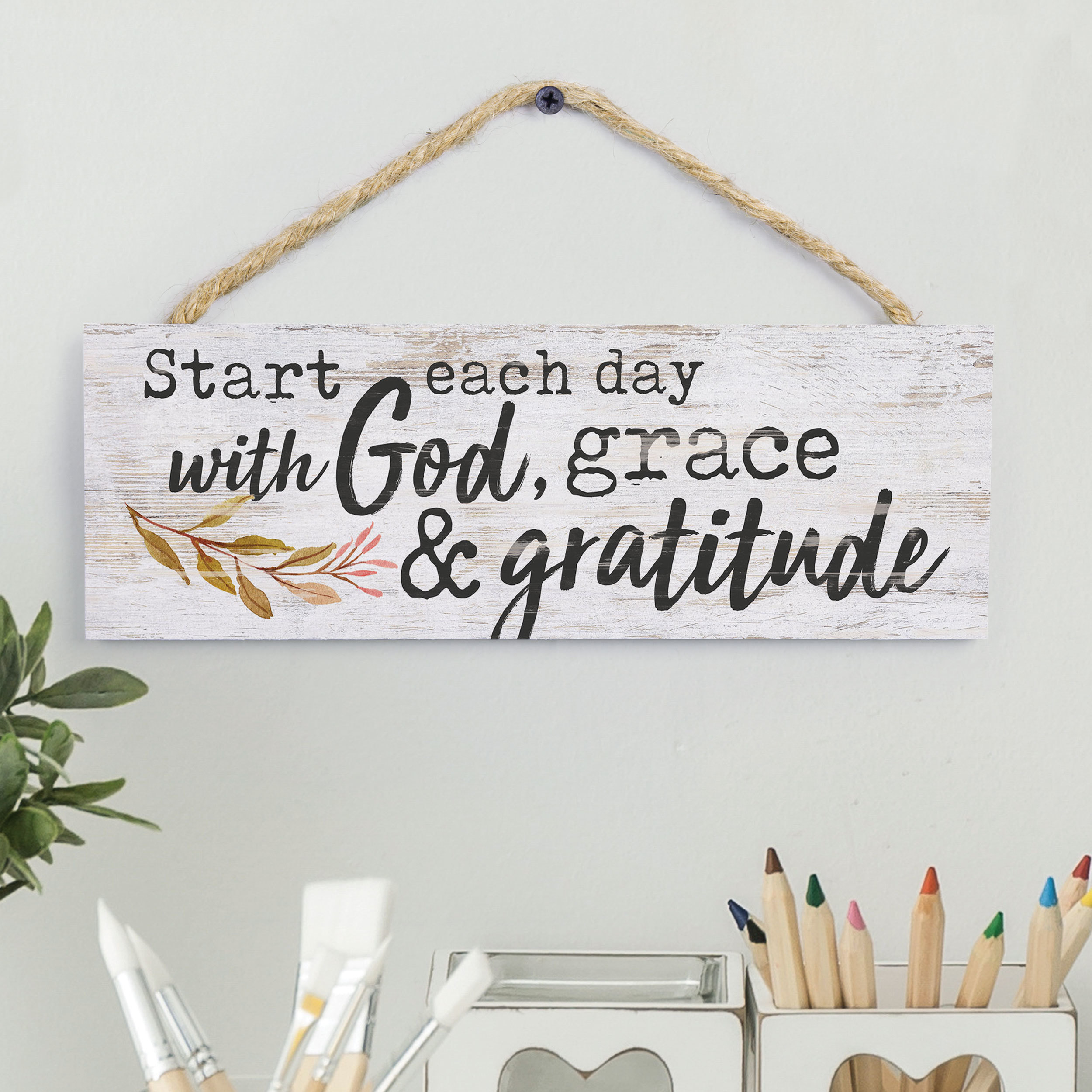 String Sign: Start Each Day With God, Grace and Gratitude | Koorong