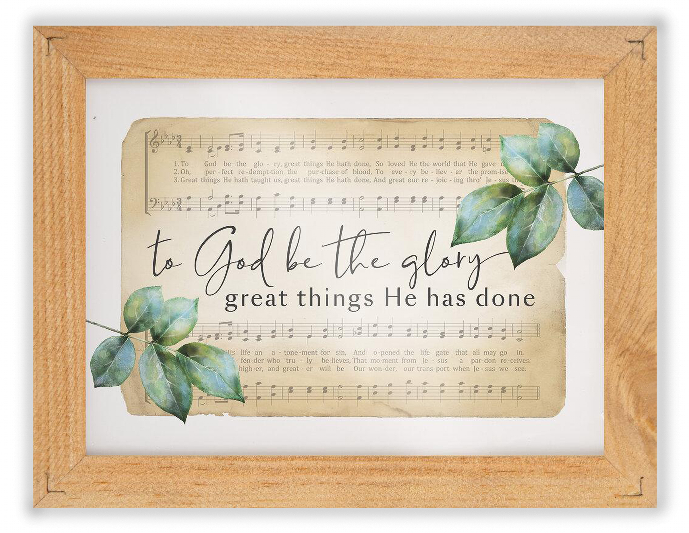 Framed Sign : To God Be the Glory (Pine/Acrylic) (Vintage Praise Series ...
