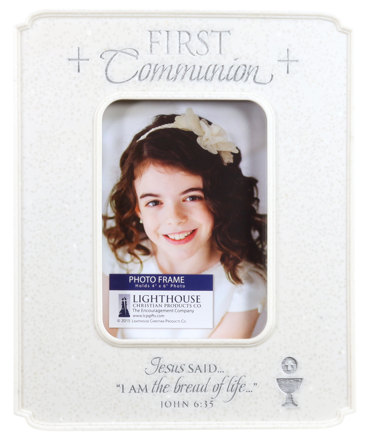 Photo Frame Cast Stone: First Communion Desktop (John 6:35) | Koorong