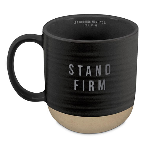 Ceramic Mug: Stand Firm (1 Cor 15:58) Black Texture (532ml) | Koorong