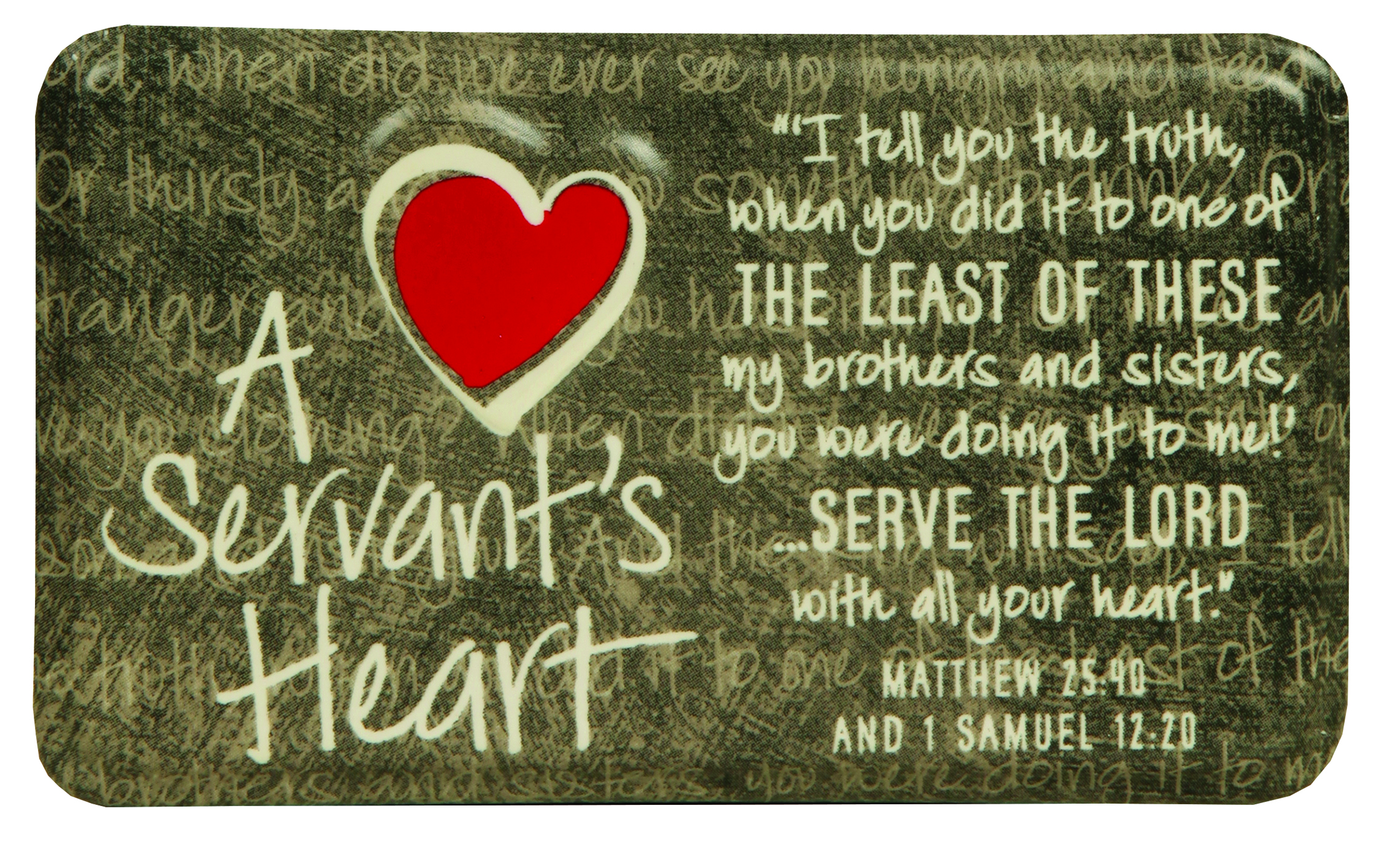 Plaque: A Servant's Heart (12cm X 7cm) | Koorong