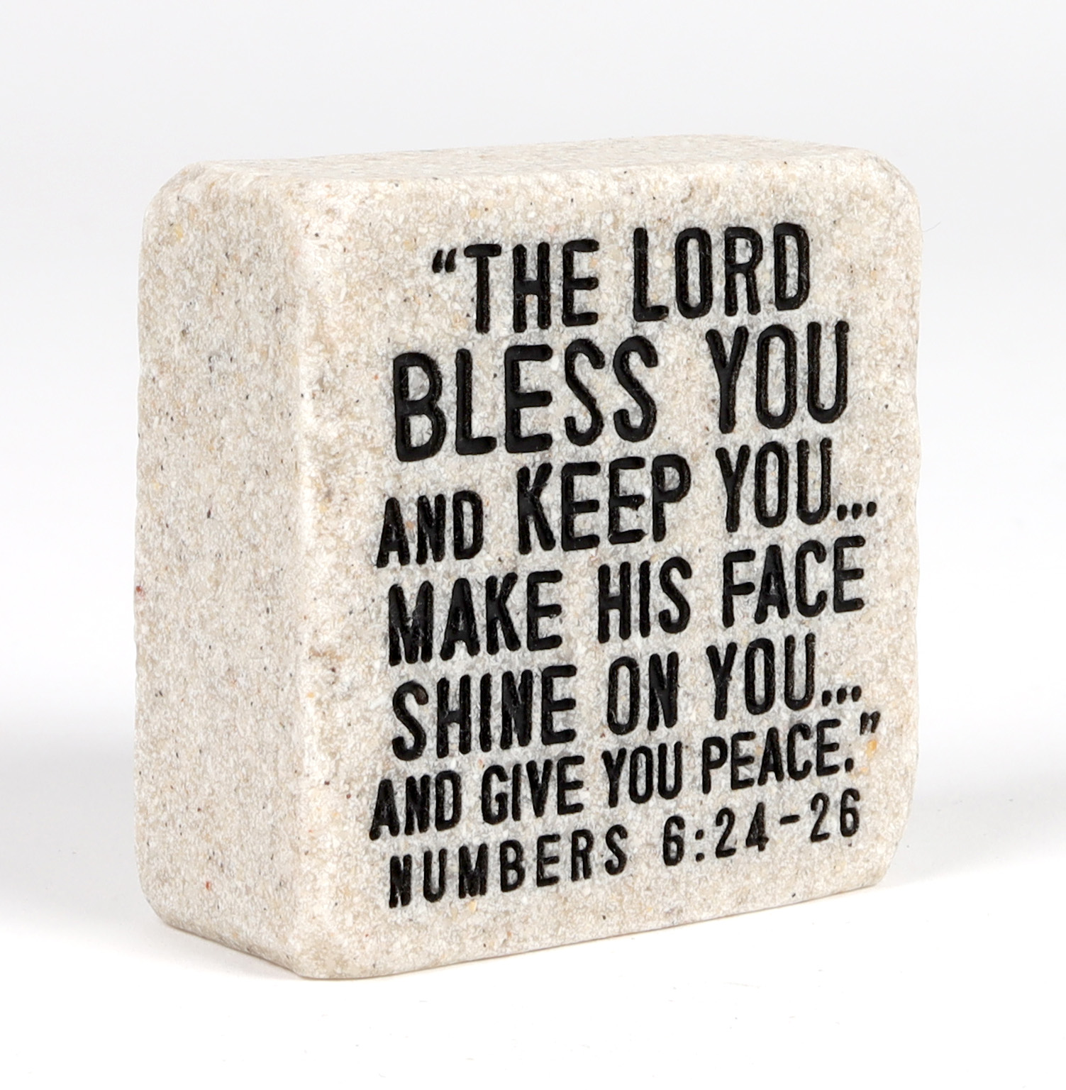 Stone Scripture Block: Blessings Engraved, Square (Numbers 6:24-26 ...