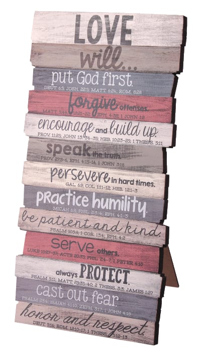 Tabletop Plaque: Love, Stacked Wood | Koorong