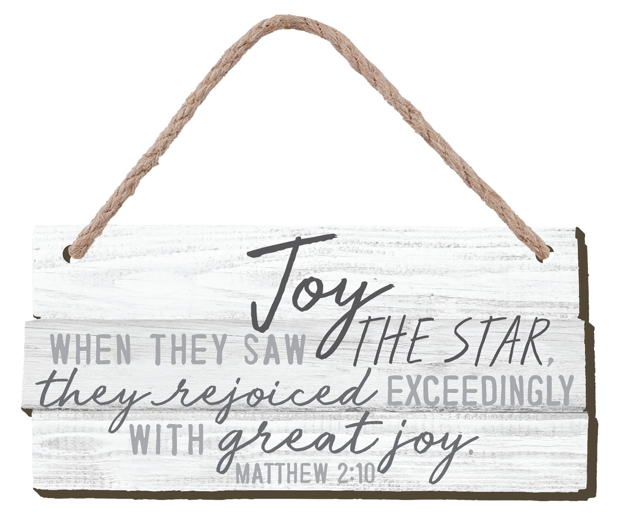 Christmas Ornament: Joy, Stacked Wood, Natural Gray (Mdf) | Koorong