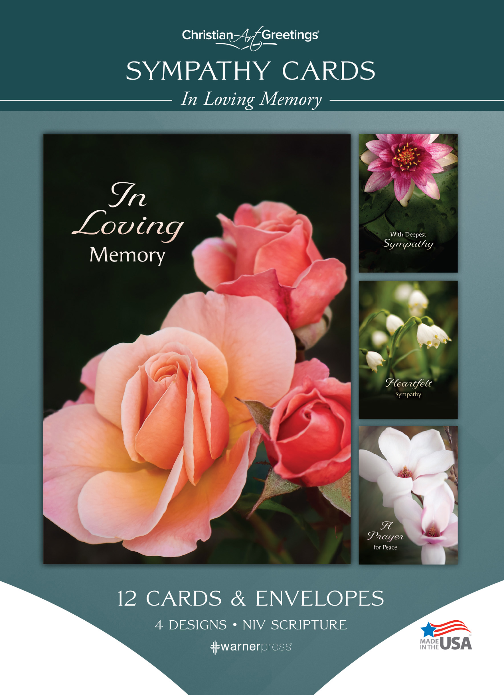 Boxed Cards Sympathy: In Loving Memory (NIV, 12 cards/envelops, 3 each ...