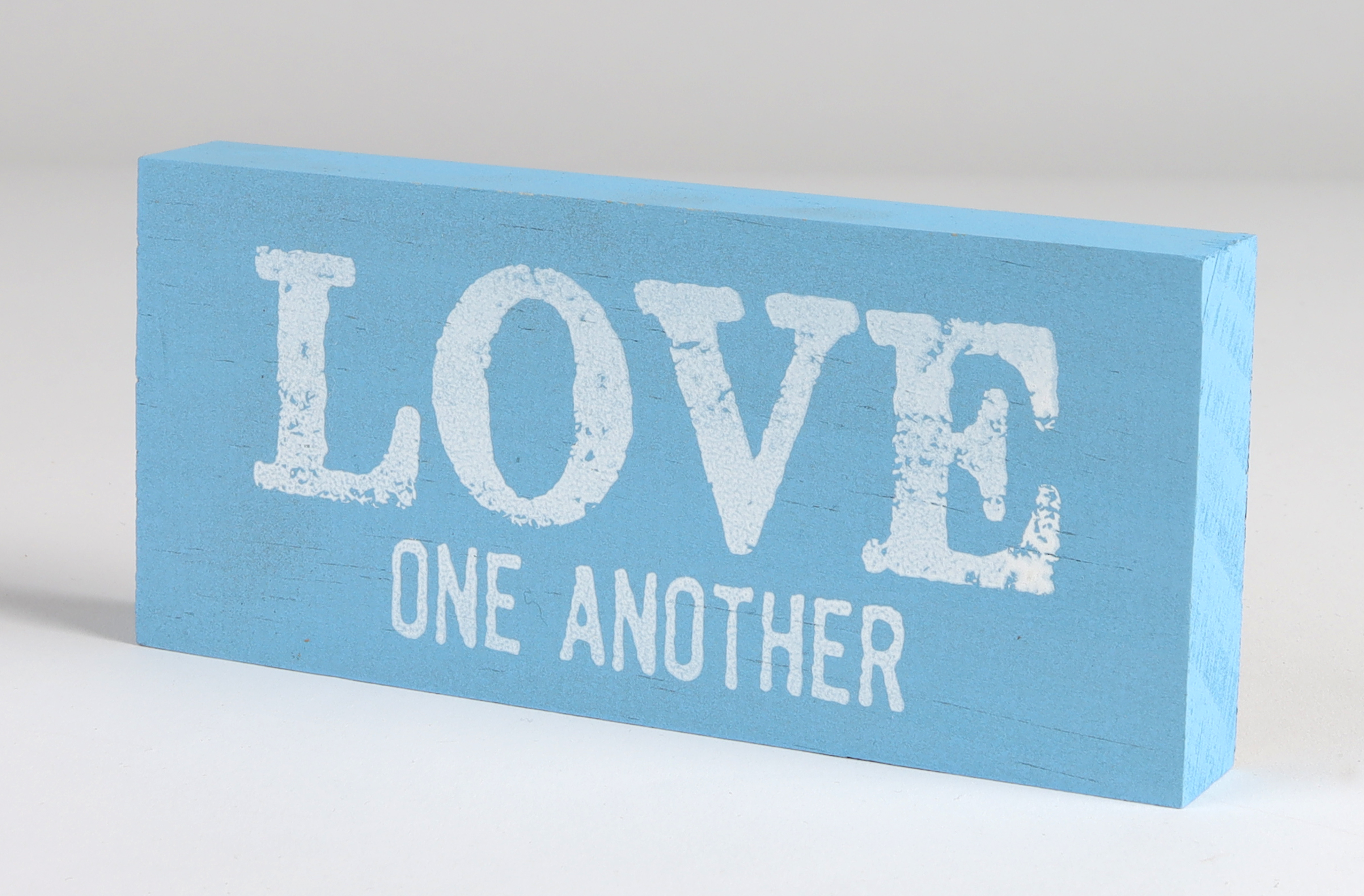 Mini Plaque: Love One Another, Blue | Koorong