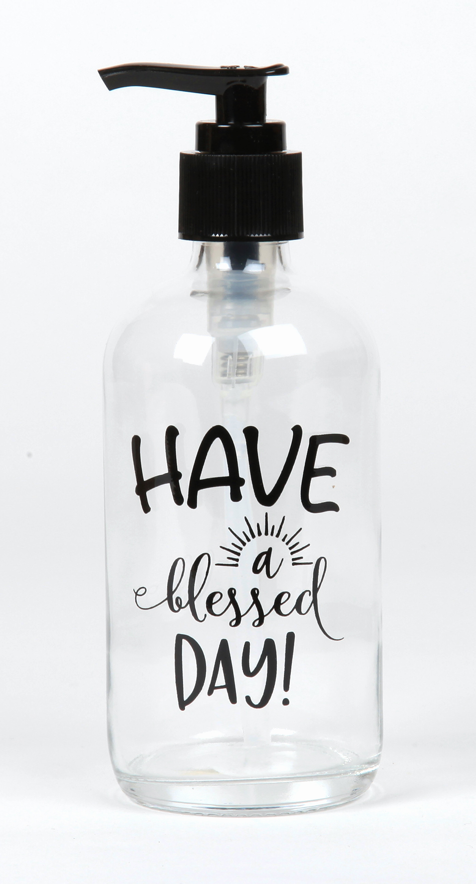 Clear Glass Soap Dispenser Have A Blessed Day Koorong