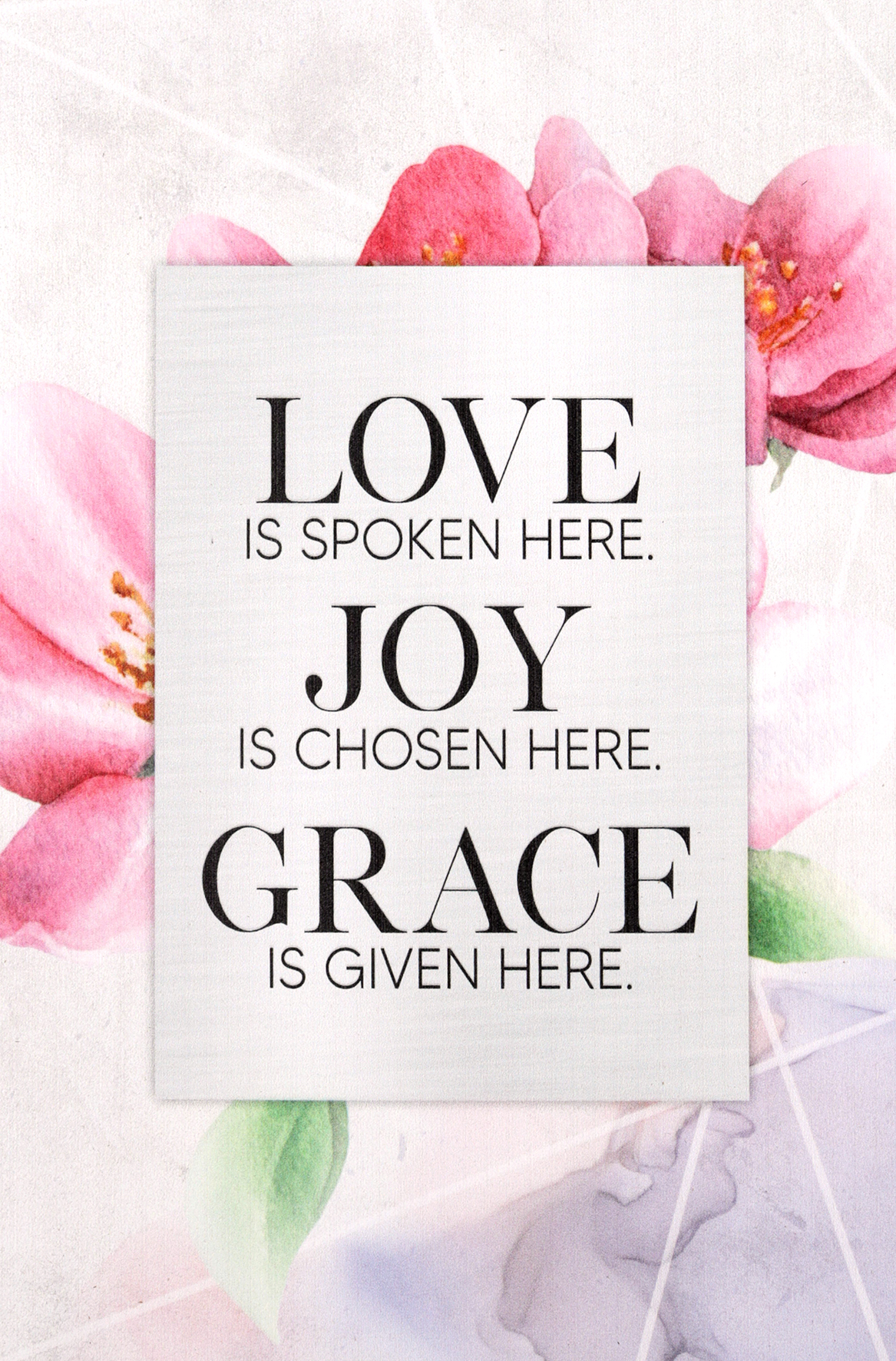 Renew My Soul Plaque: Love, Joy, Grace, Mdf With Silver Edge | Koorong
