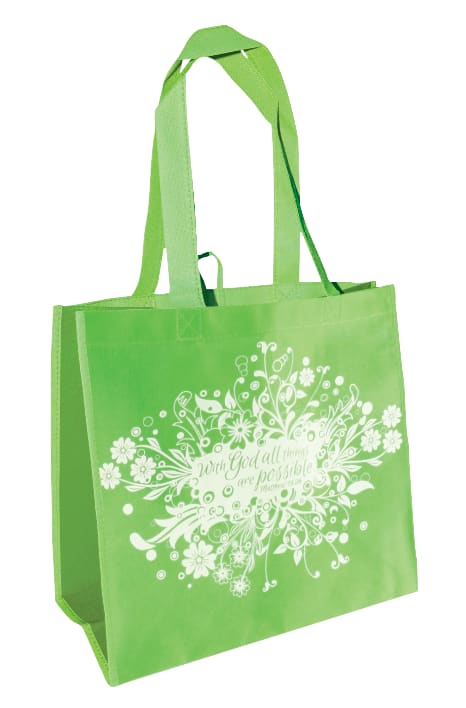 Eco Totes: All Things Are Possible, Green With Dark Green Sides | Koorong