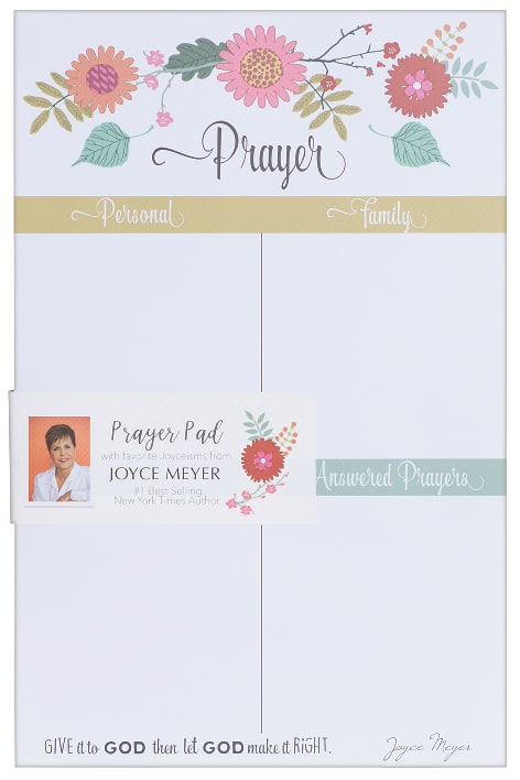 Joyce Meyer Prayer Pad: Give It to God, White/Yellow/Green Floral | Koorong