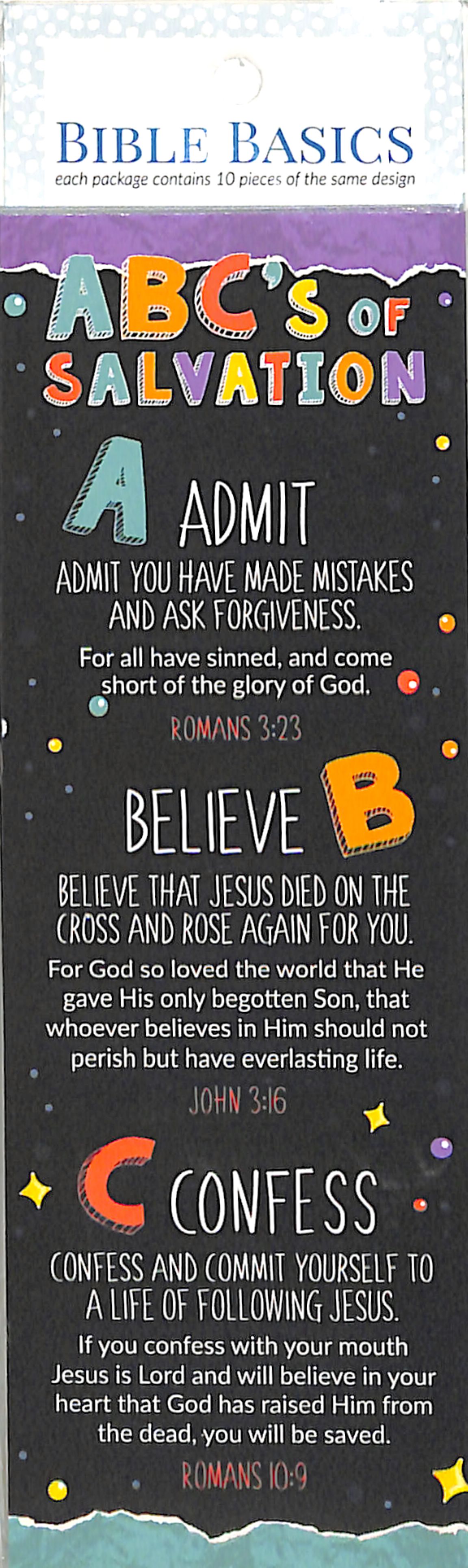 Abc's of Salvation (10 Pack) (Bible Basics Bookmark Series) | Koorong