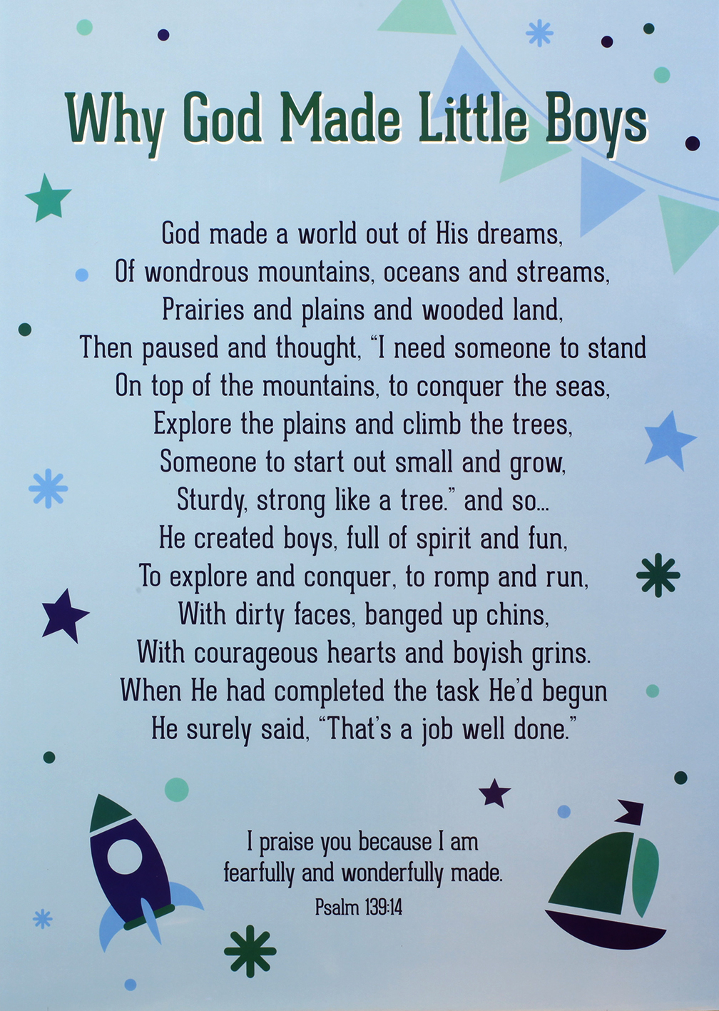 Poster Large: Why God Made Little Boys, Blue | Koorong