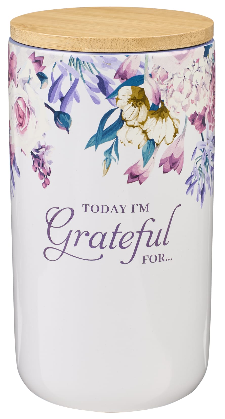 Gratitude Jar With Cards: Today I'm Grateful For, Jewel Tone Floral ...