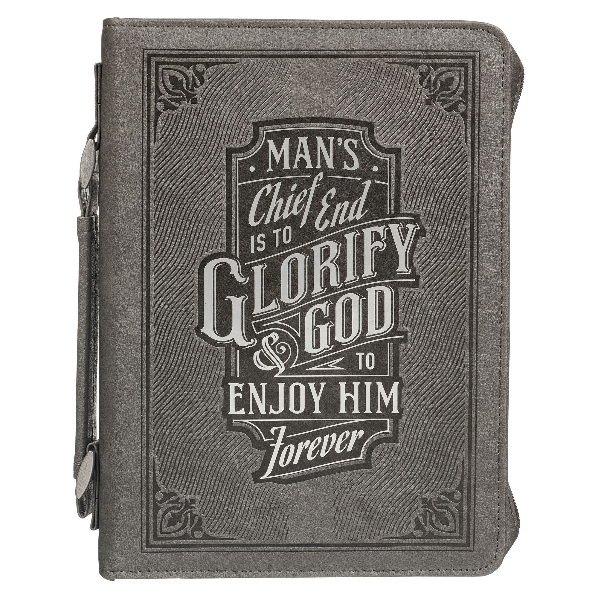 Bible Cover Medium: Classic, Glorify God, Gray | Koorong