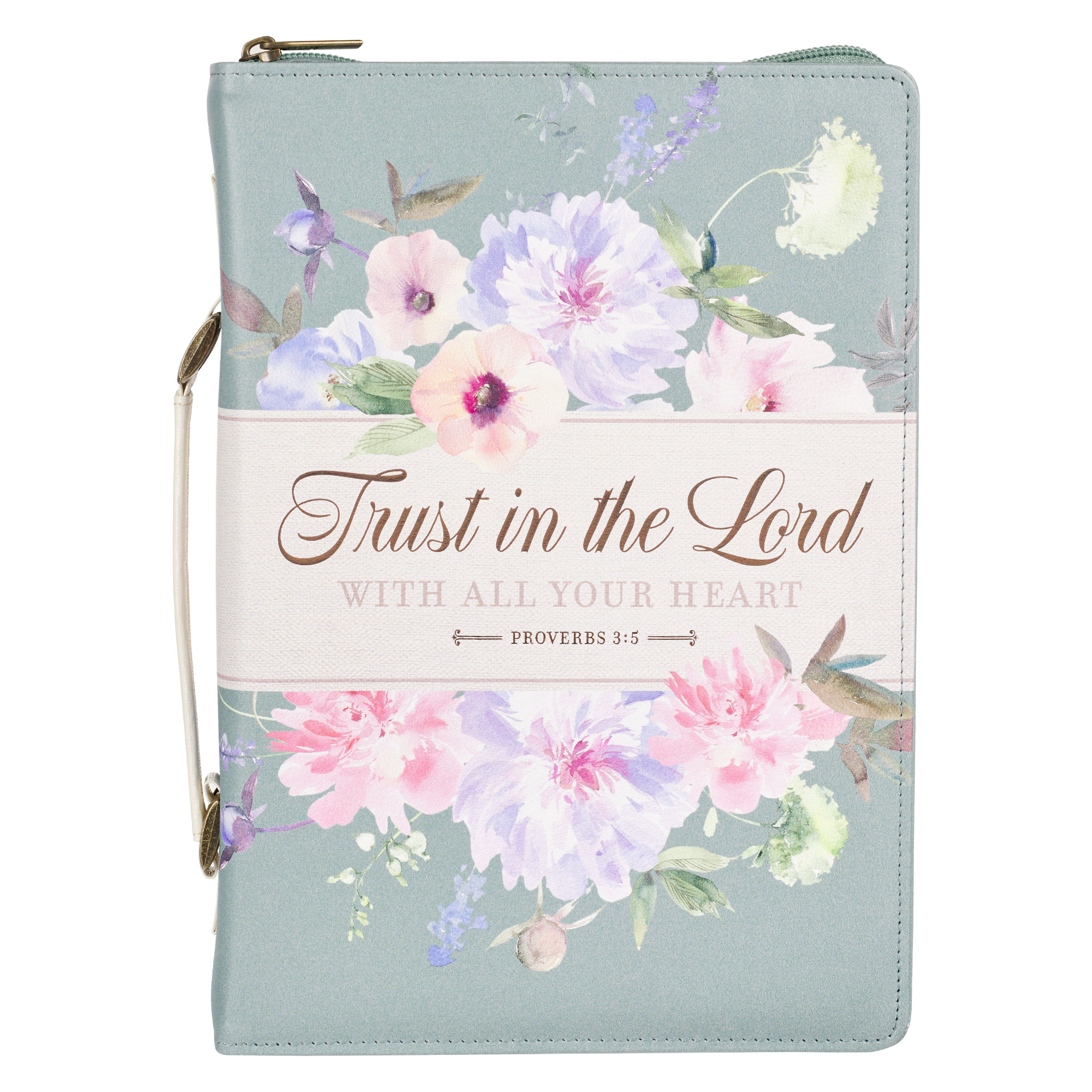Bible Cover Medium: Trust, Prov. 3:5, Teal | Koorong