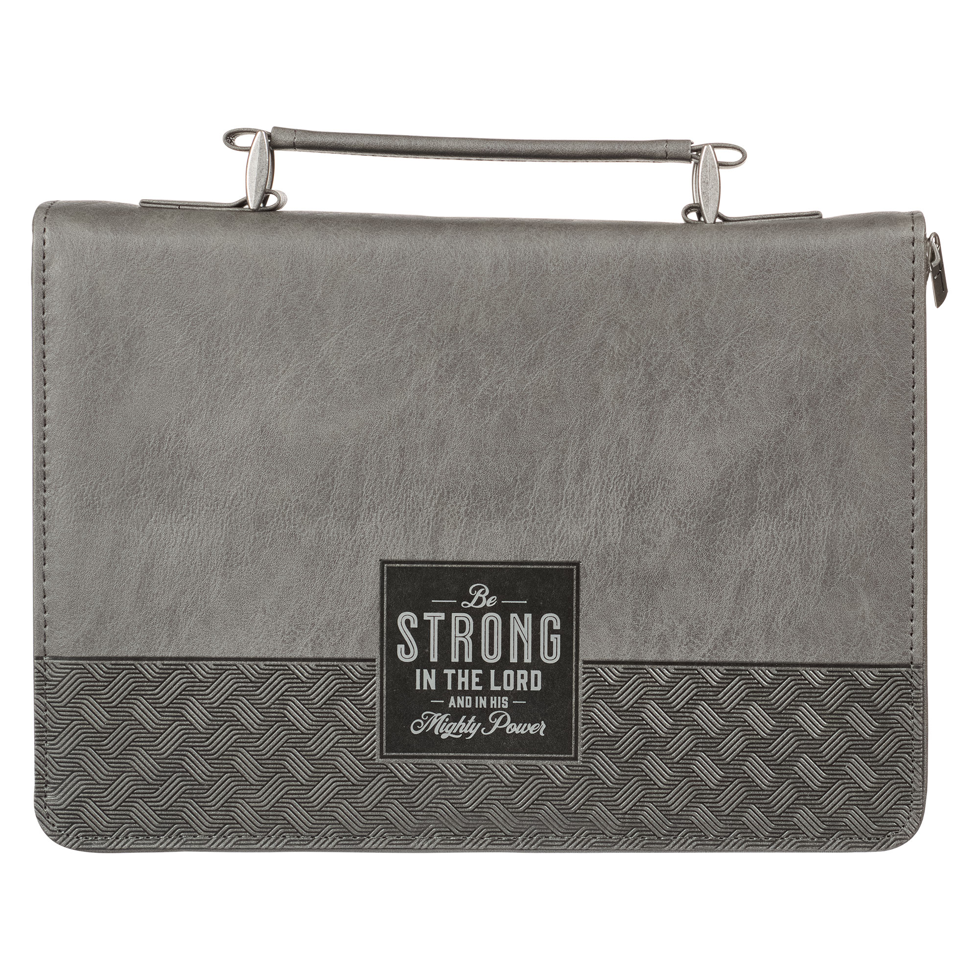 Bible Cover XLarge: Classic, Be Strong, Josh. 1:9, Gray | Koorong