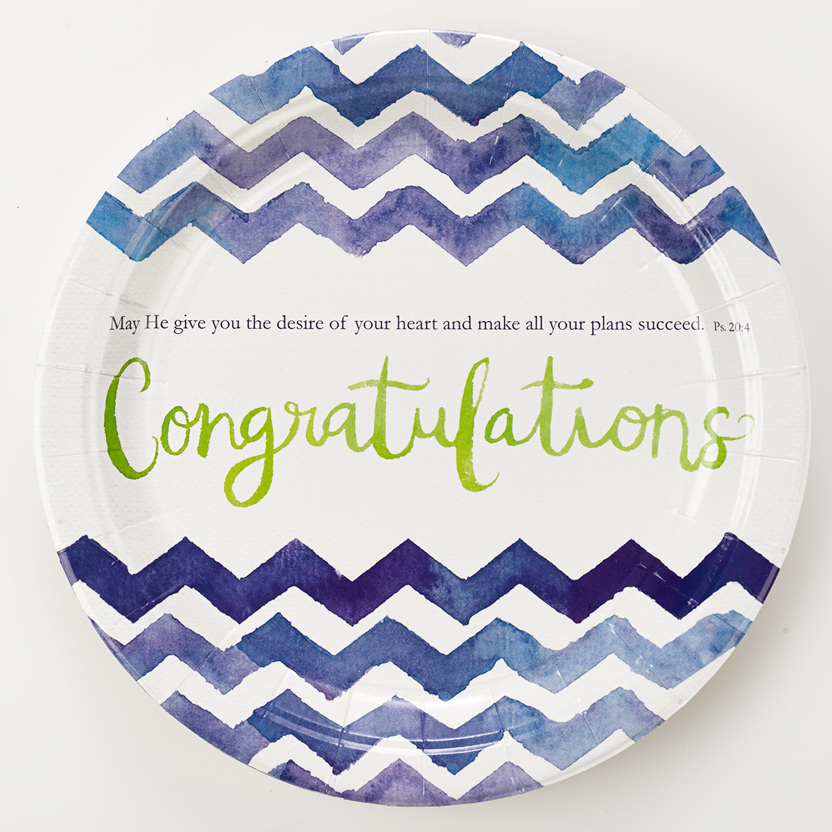 Paper Plate Large: Congratulations (Blue Watercolor) (8pk) | Koorong