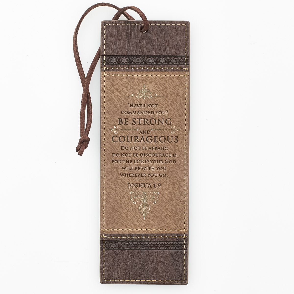 Bookmark With Tassel: Be Strong and Courageous Beige/Burgundy | Koorong