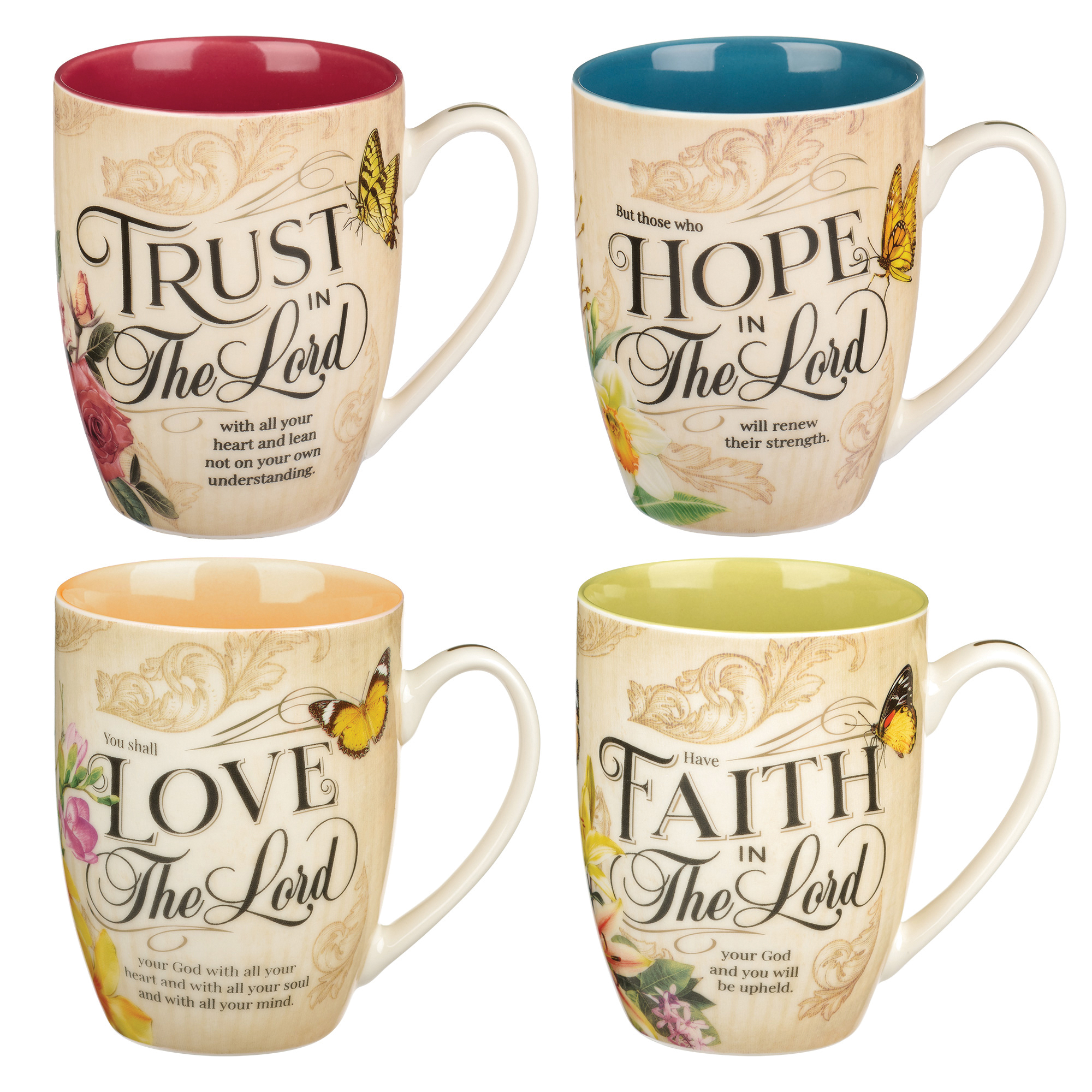 Ceramic Mugs (Set Of 4) 355ml: Hope & Trust Collection | Koorong