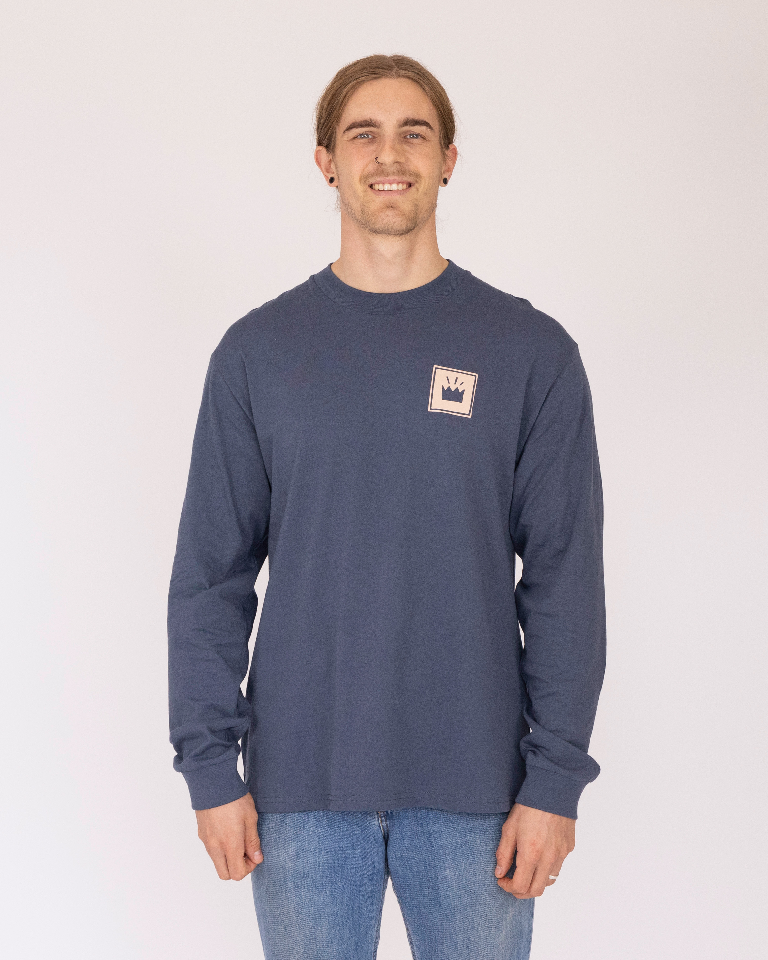 Mens General Long Sleeve Tee: Live By Faith, Medium, Off-White and ...