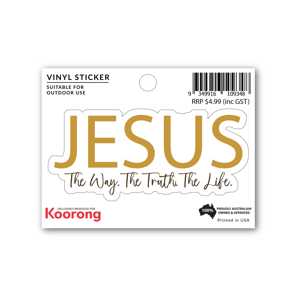 Sticker: Jesus The Way The Truth The Life (Vinyl, Suitable for Outdoor ...