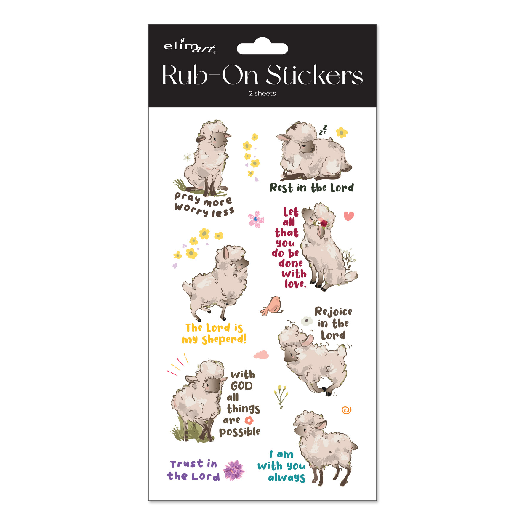 Rub on Stickers: Lamb Series, 2 Sheets Per Pack | Koorong