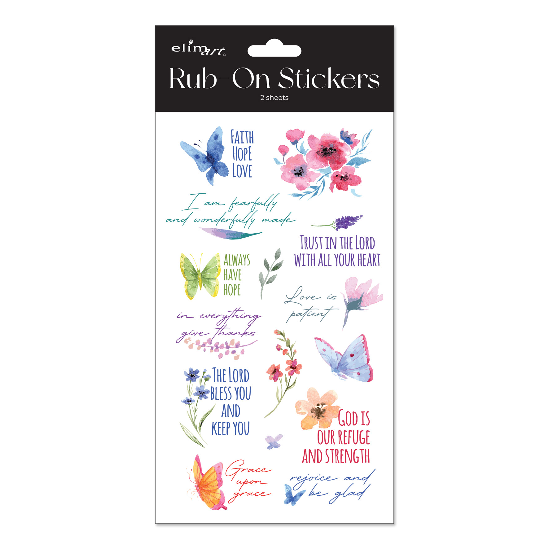 Rub on Stickers: Watercolour Series, 2 Sheets Per Pack | Koorong