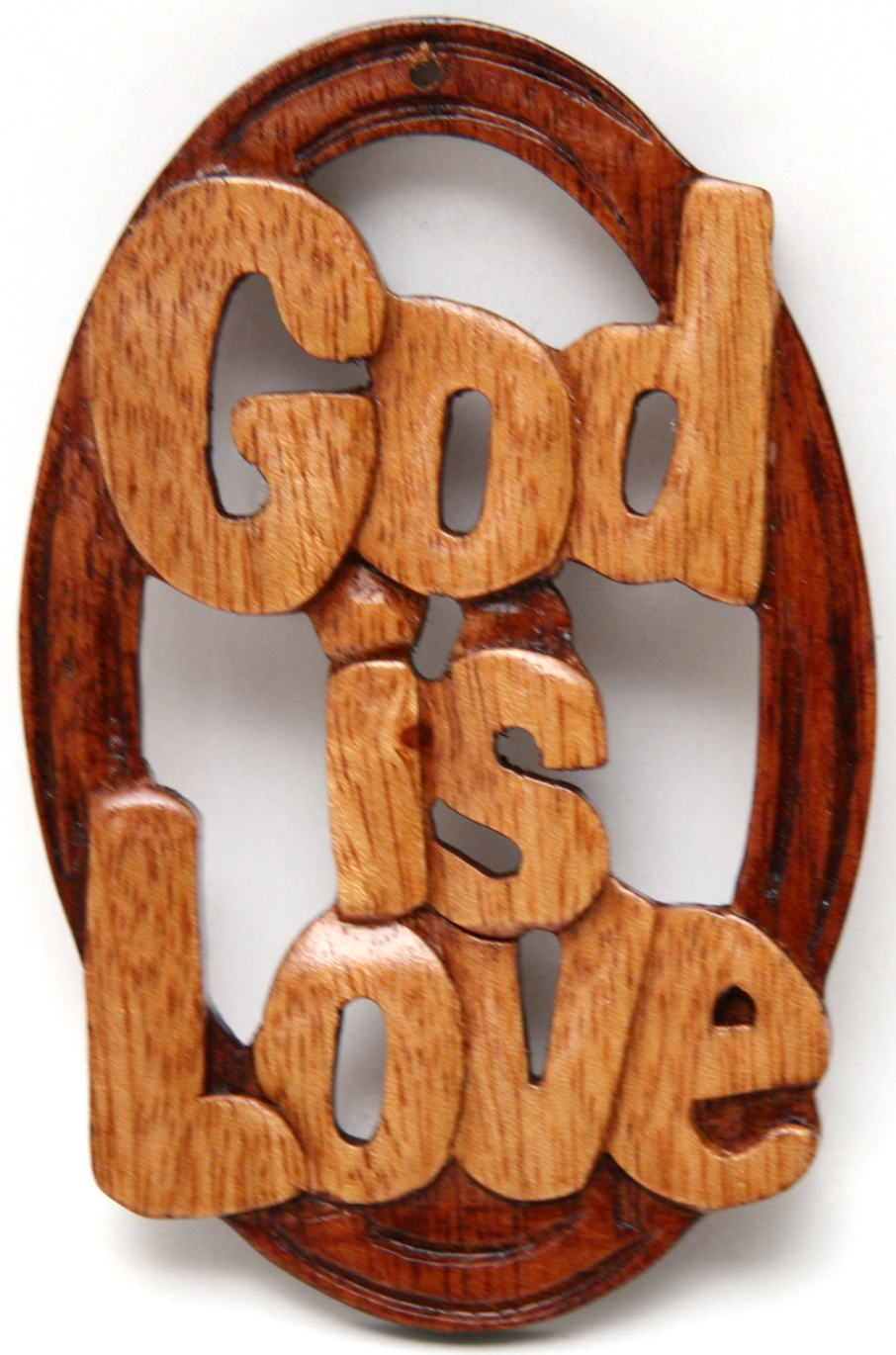 Carved Sign: God is Love (Mahogany) | Koorong