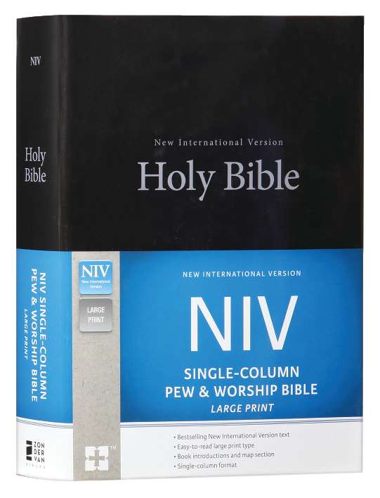 NIV Single-Column Pew and Worship Bible Large Print Black (Black Letter ...