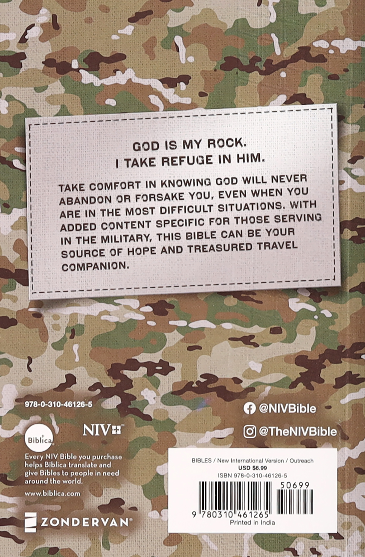NIV Holy Bible Military Edition Compact Military Camo | Koorong