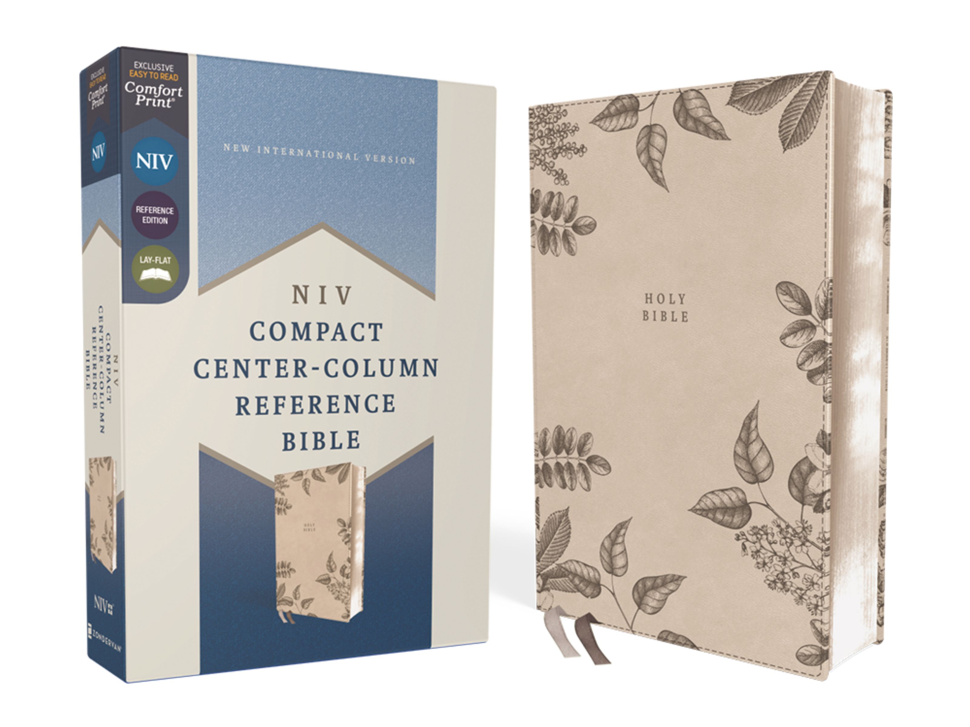 NIV Compact Center-Column Reference Bible Stone (Red Letter Edition ...