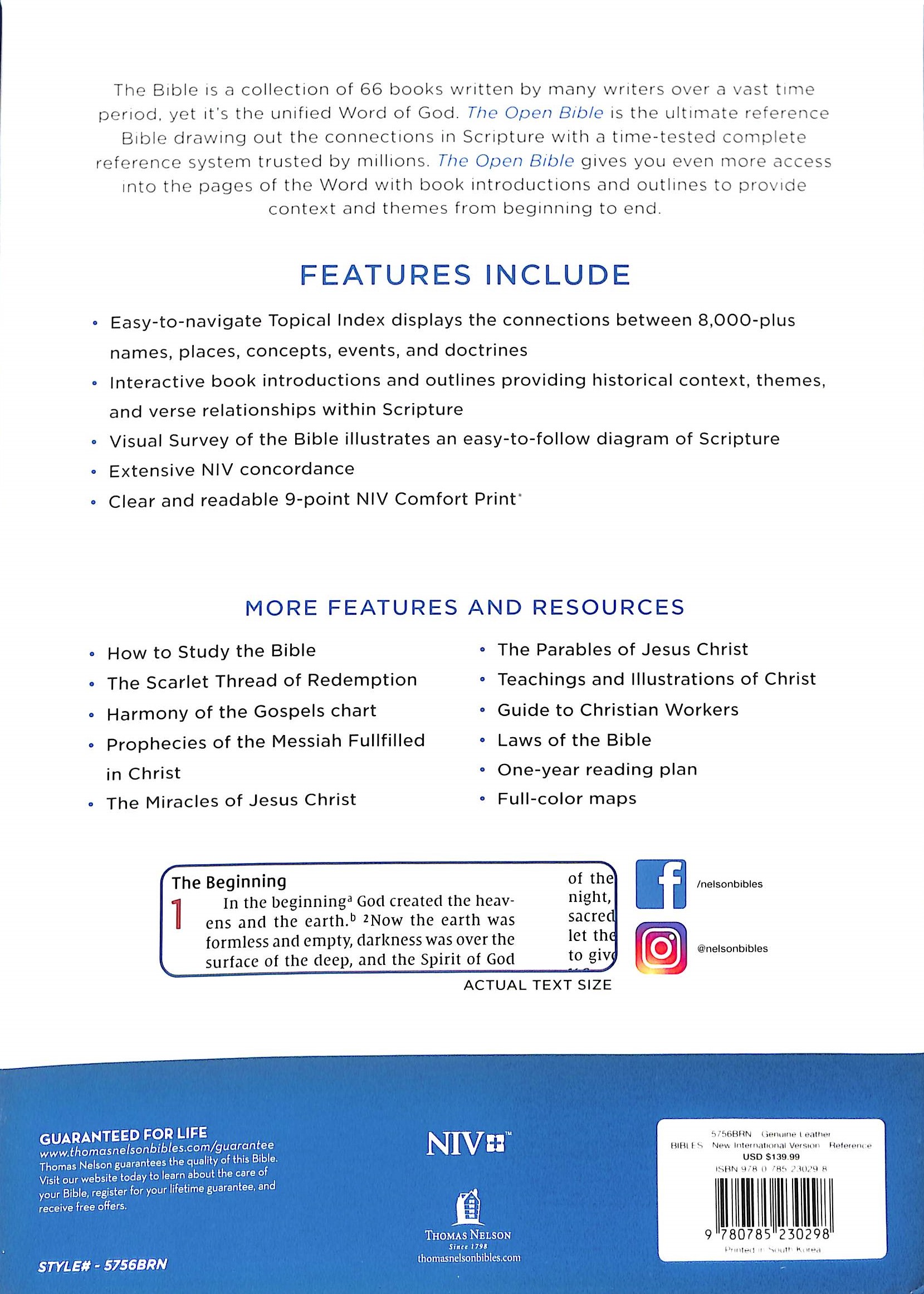 NIV Open Bible Brown (Red Letter Edition) | Koorong