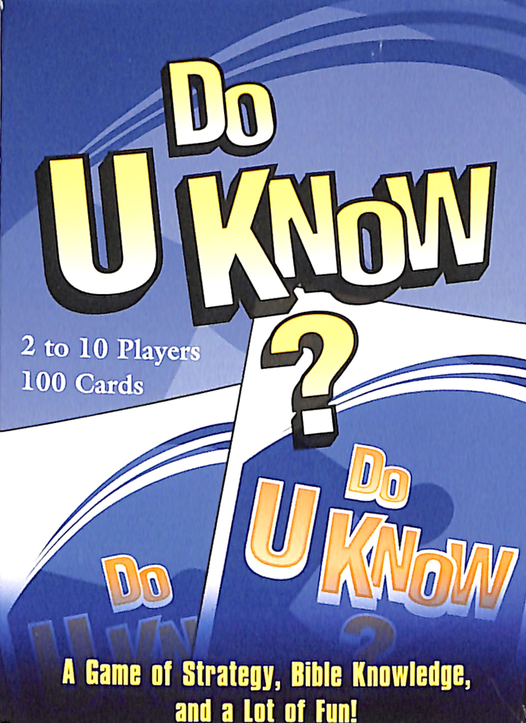 Do U Know? Card Game: A Game of Strategy, Bible Knowledge and a Little ...