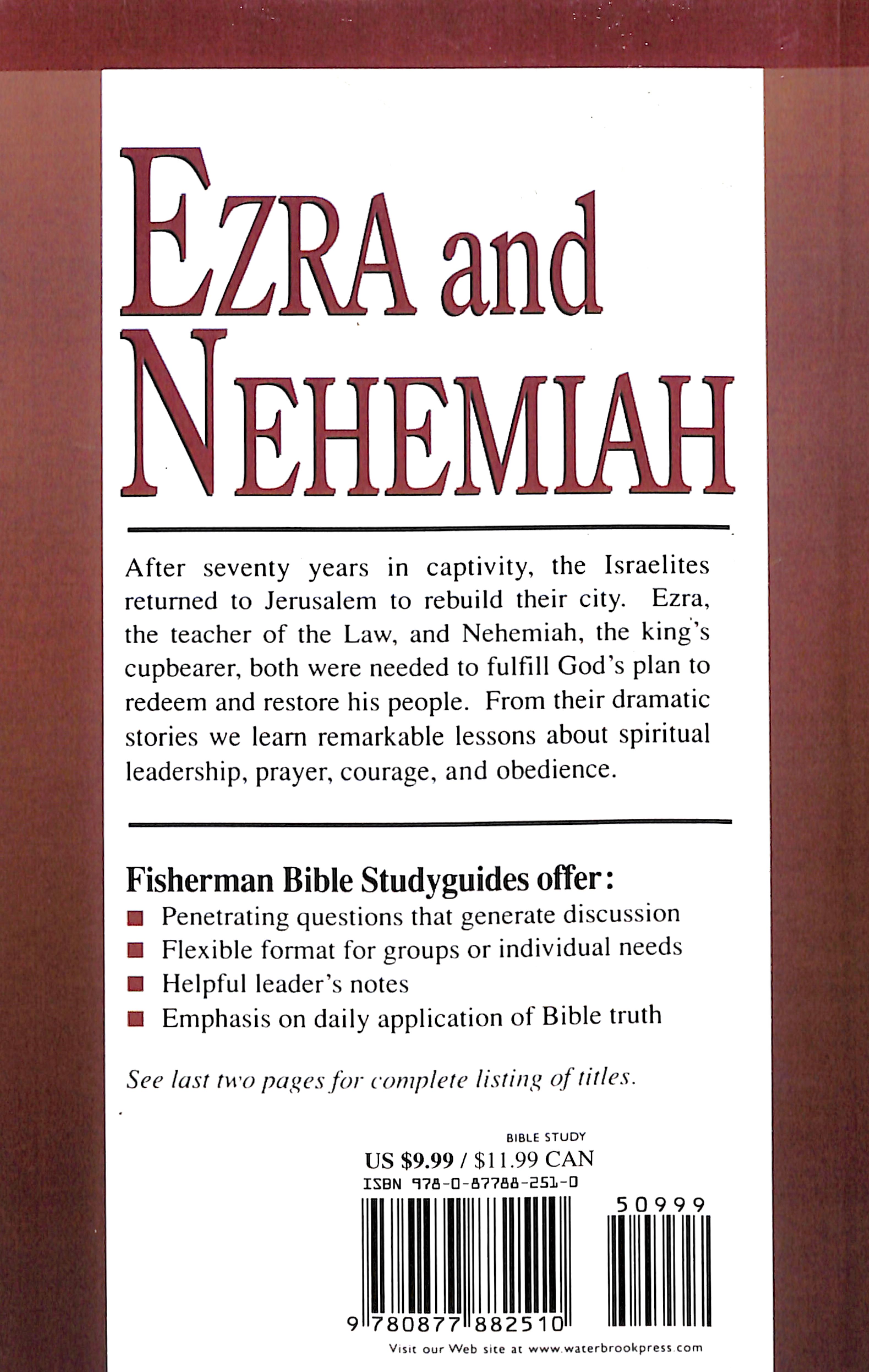 Ezra and Nehemiah: Rebuilding Lives and Faith (Fisherman Bible ...