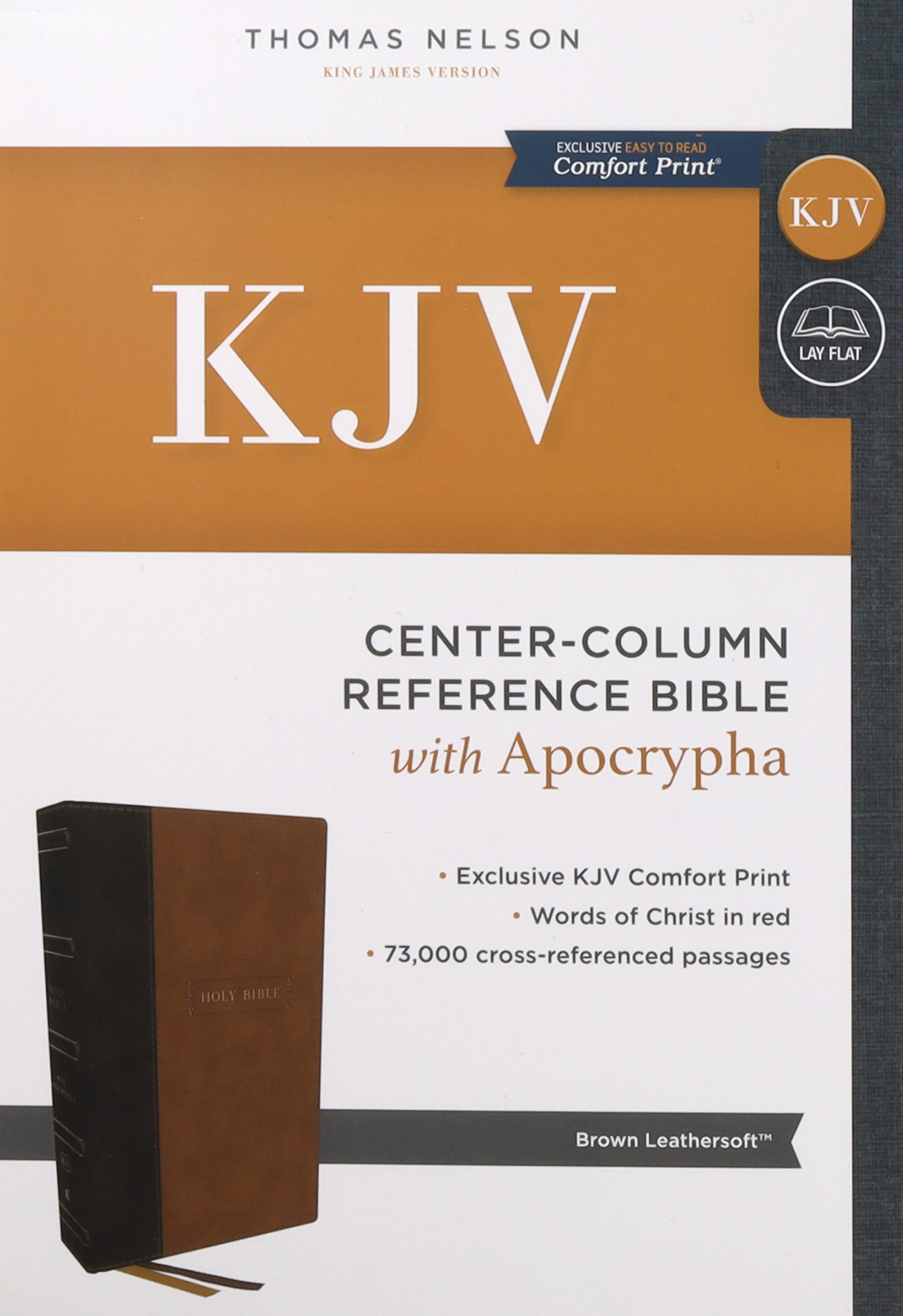 KJV Center-Column Reference Bible With Apocrypha Brown (Red Letter ...