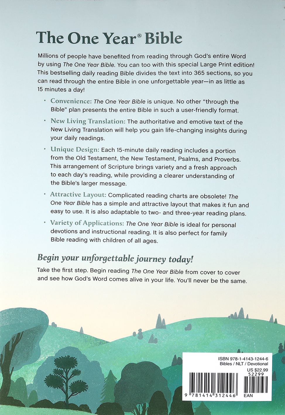 NLT One Year Bible Premium Slimline Large Print (Black Letter Edition ...