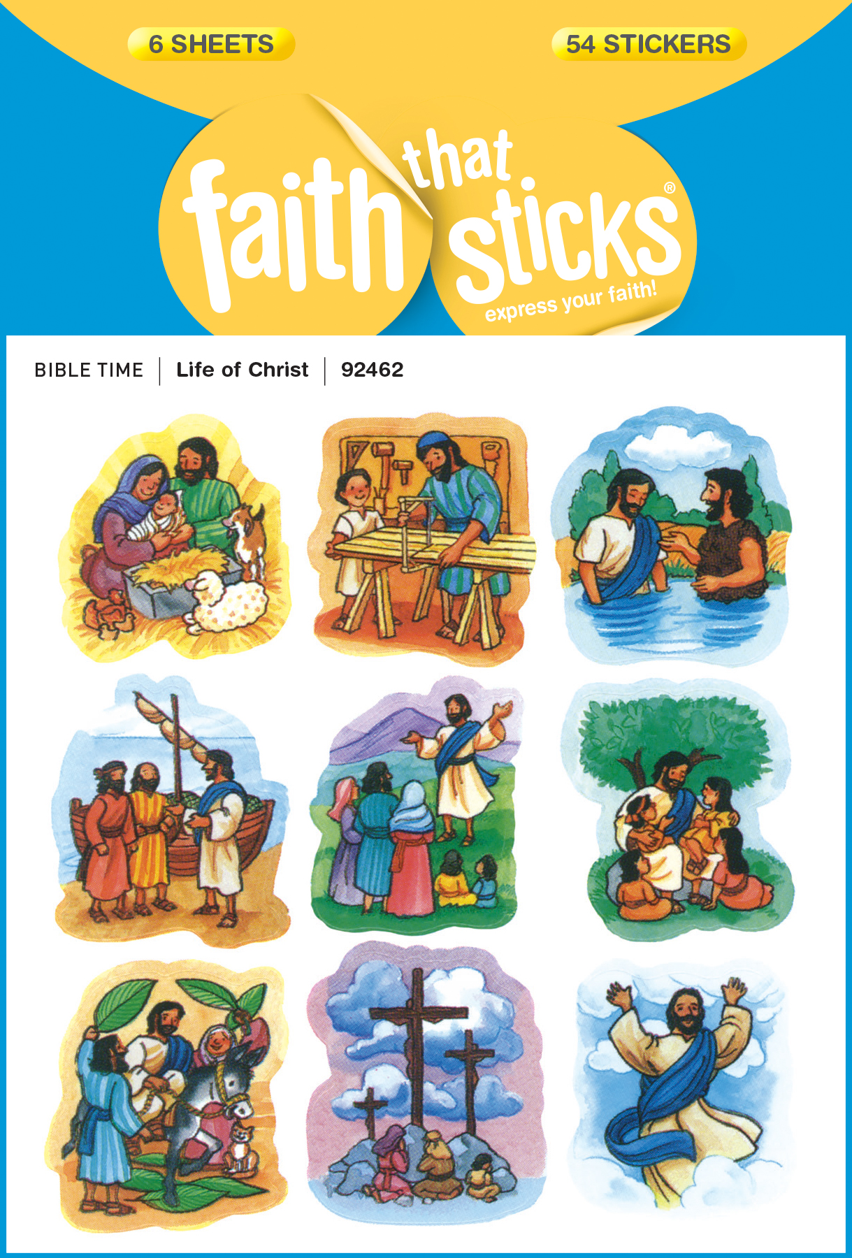 Life of Christ (6 Sheets, 54 Stickers) (Stickers Faith That Sticks ...