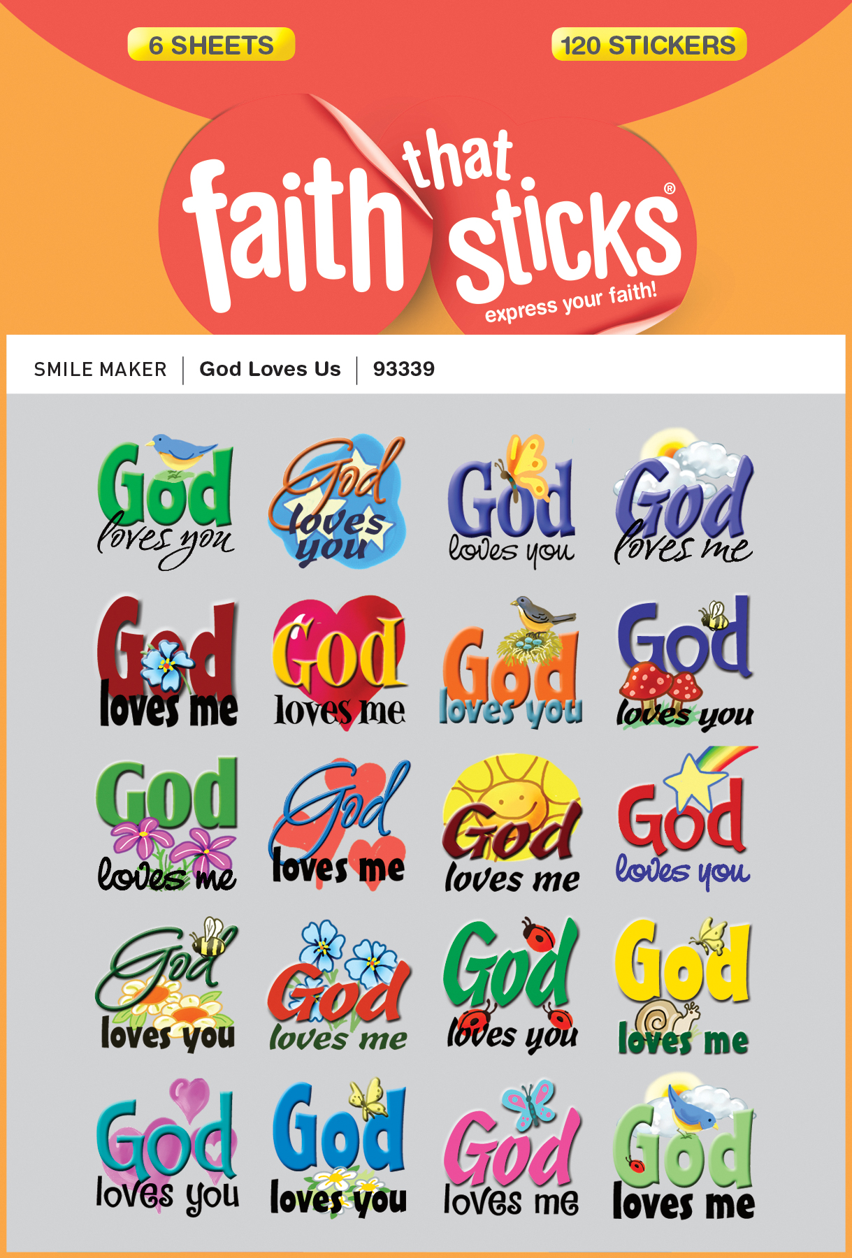 God Loves Us (6 Sheets, 120 Stickers) (Stickers Faith That Sticks ...