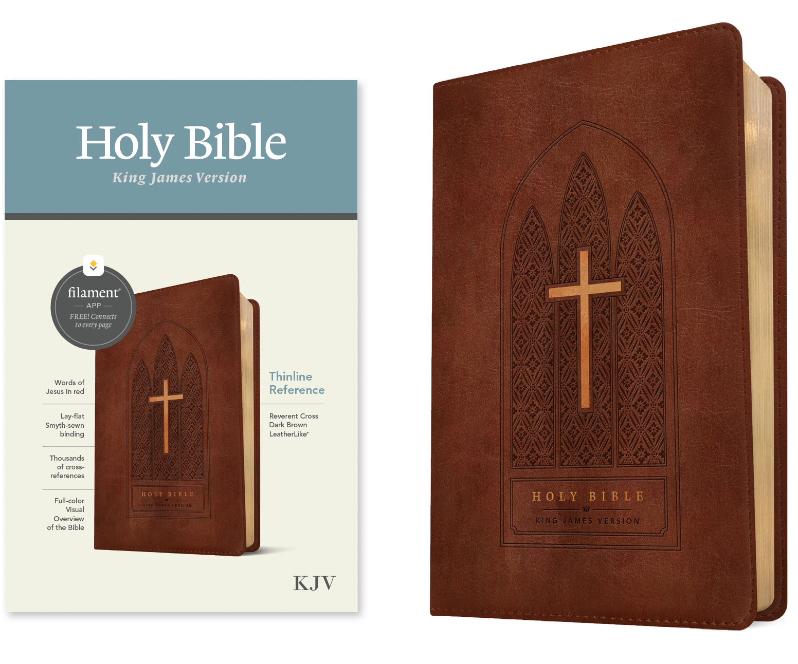 KJV Thinline Reference Bible Filament Enabled Edition Reverent Cross ...