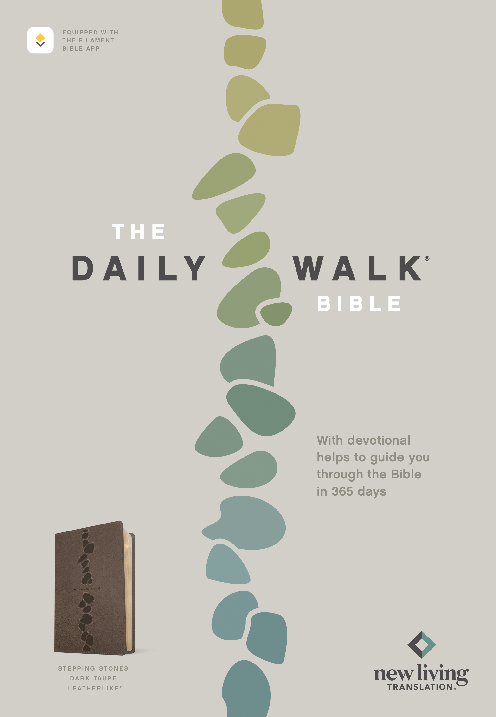 The NLT Daily Walk Bible (Stepping Stones Dark Taupe, Filament Enabled ...