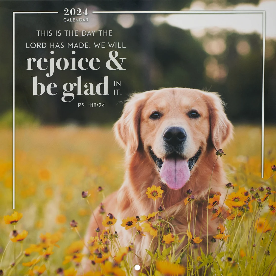 2024 Wall Calendar: Rejoice & Be Glad, Psalm 118:24, Dogs | Koorong