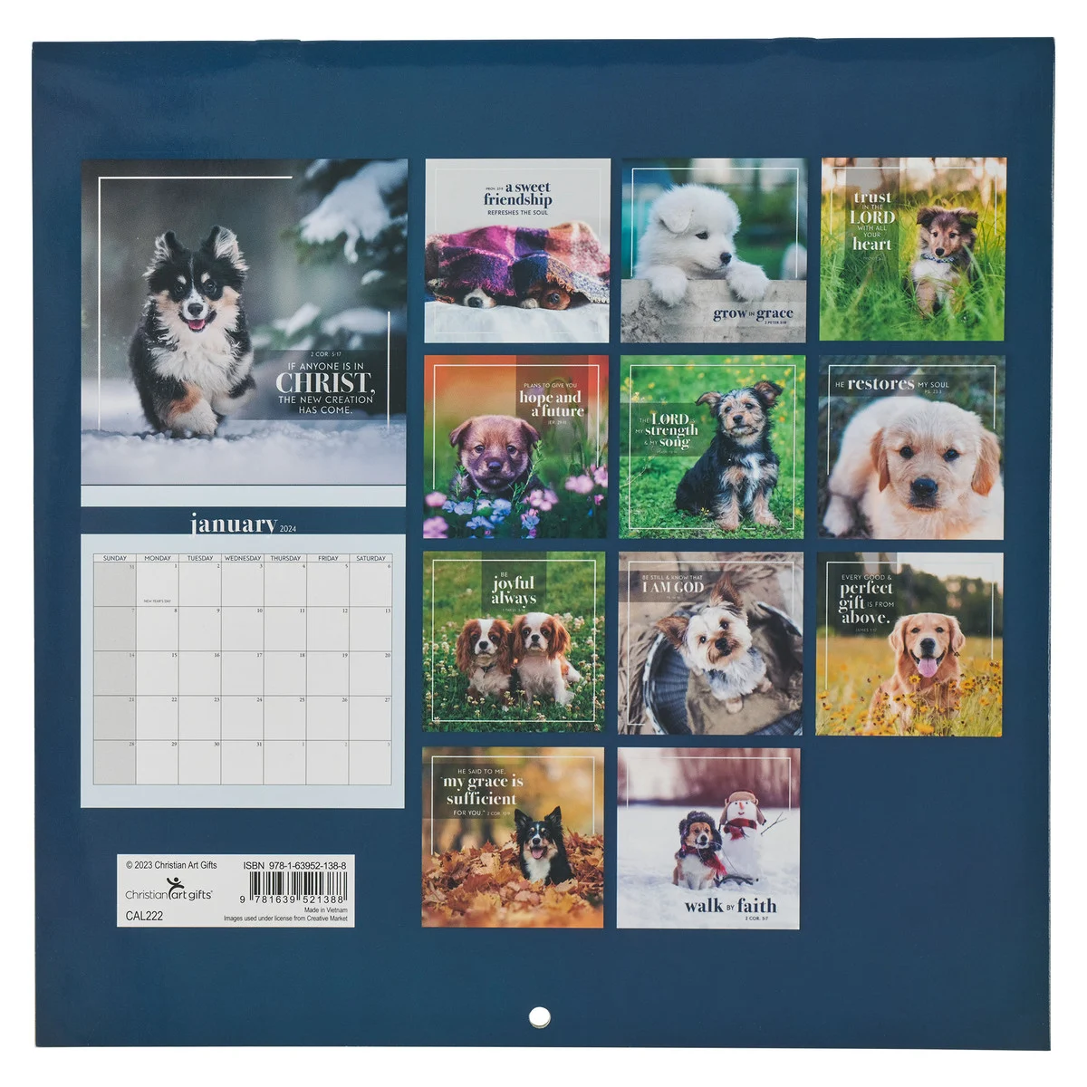 2024 Wall Calendar: Rejoice & Be Glad, Psalm 118:24, Dogs | Koorong