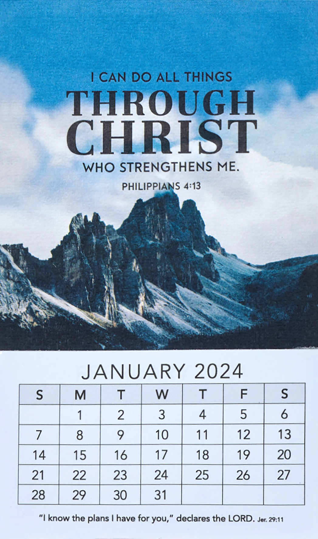 2024 Mini Magnetic Calendar: Through Christ, Mountains | Koorong