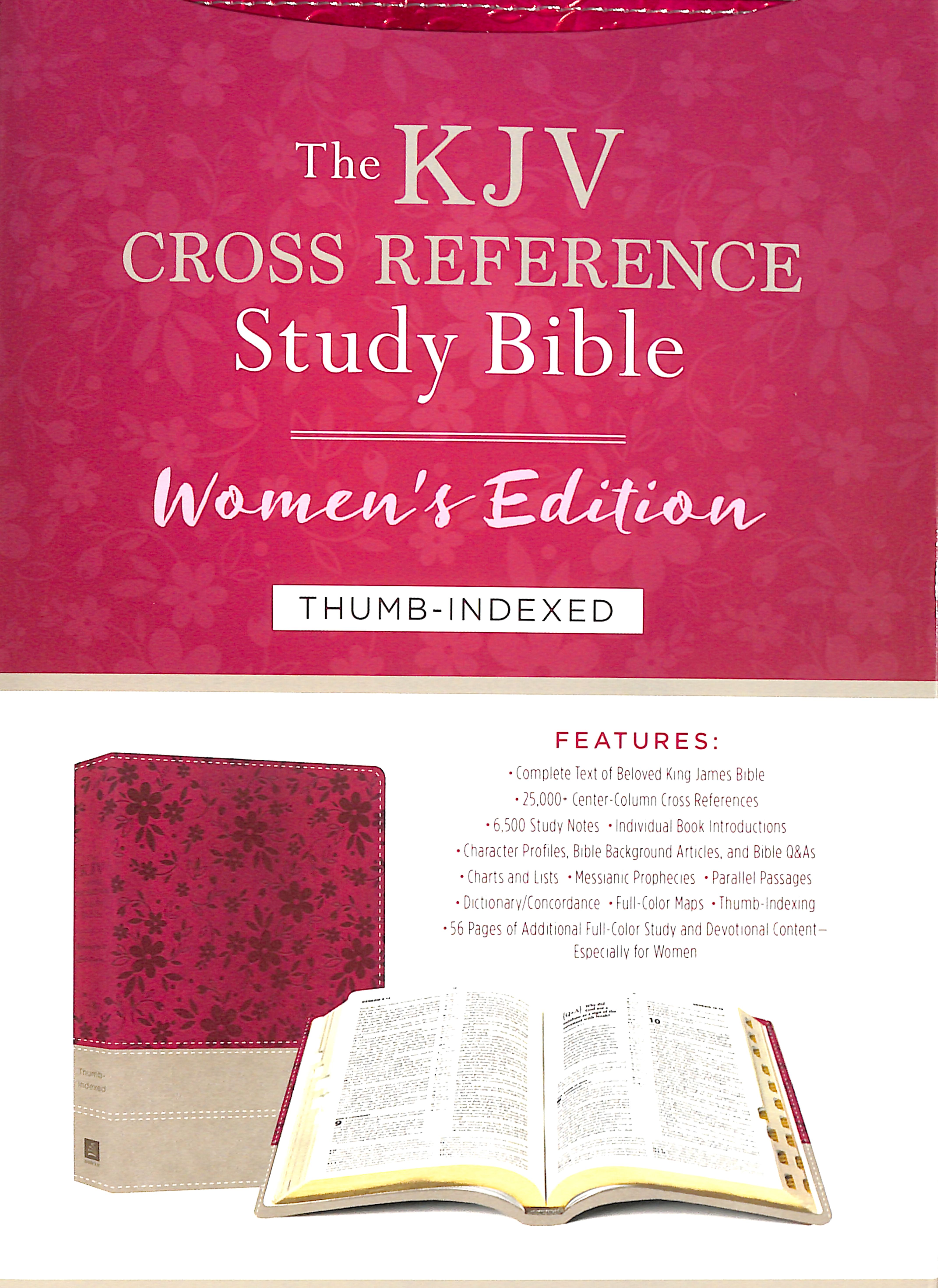 KJV Cross Reference Study Indexed Bible Women's Edition Floral Berry ...