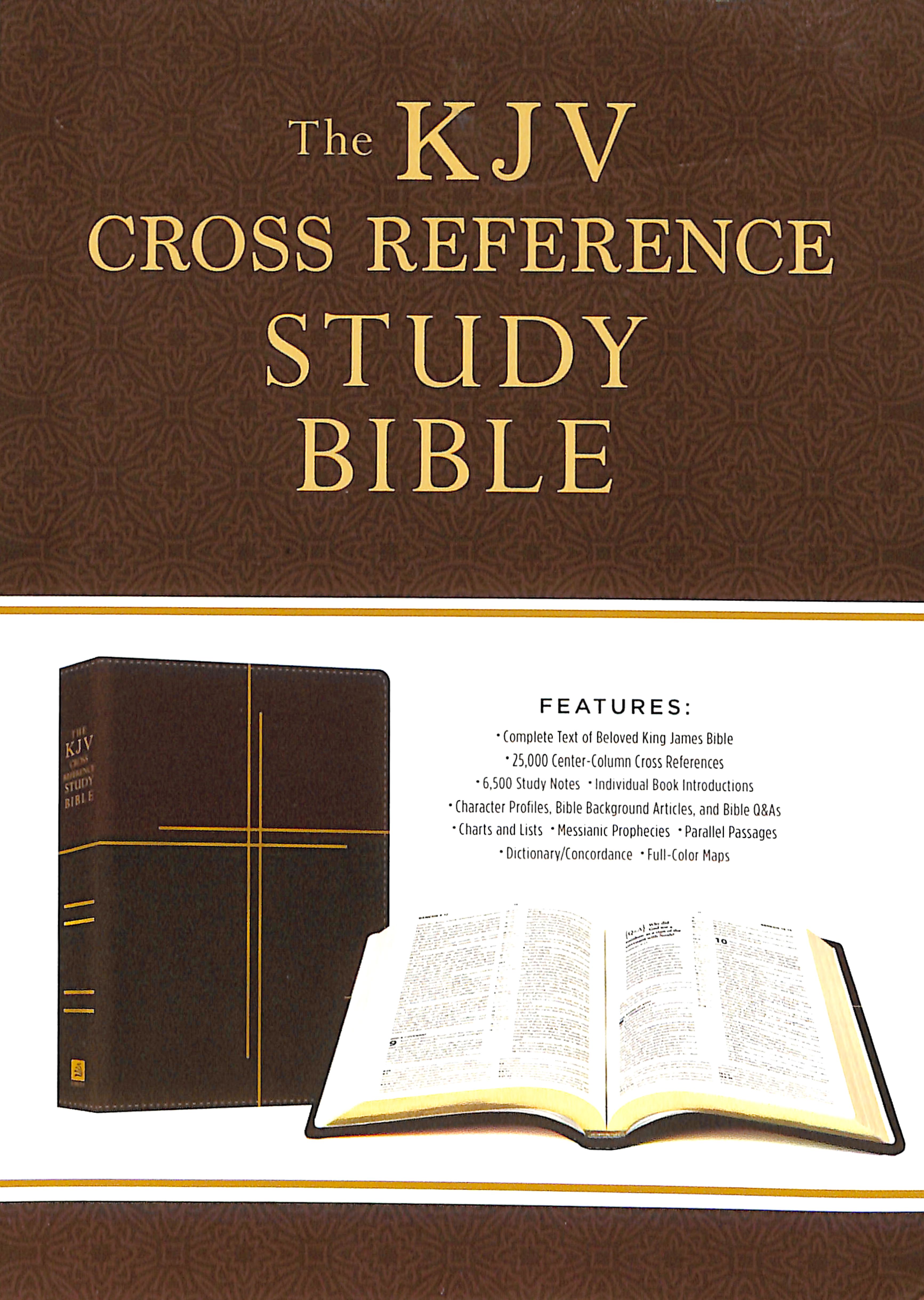 KJV Cross Reference Study Bible Compact Mahogany Cross (Red Letter ...